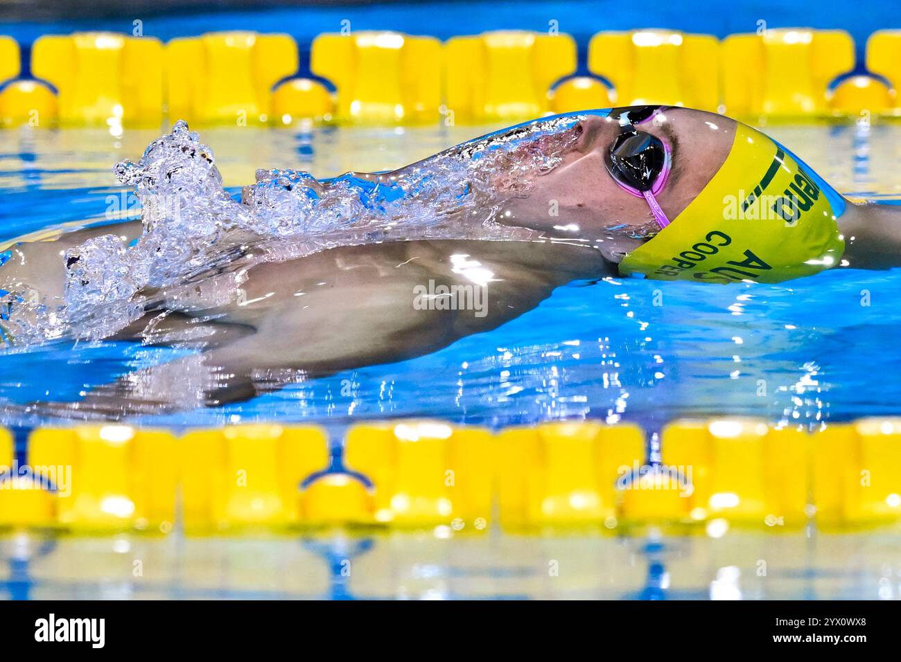 Isaac Cooper of Australia competes in the 50m Backstroke Men Semifinal ...