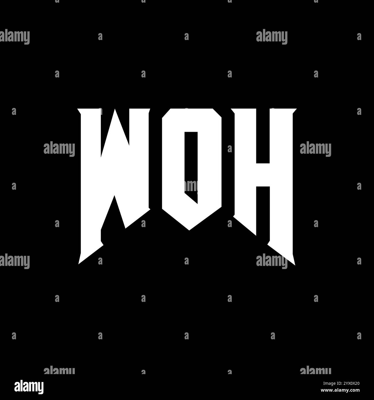 WOH letter logo design for technology company. WOH logo design black ...