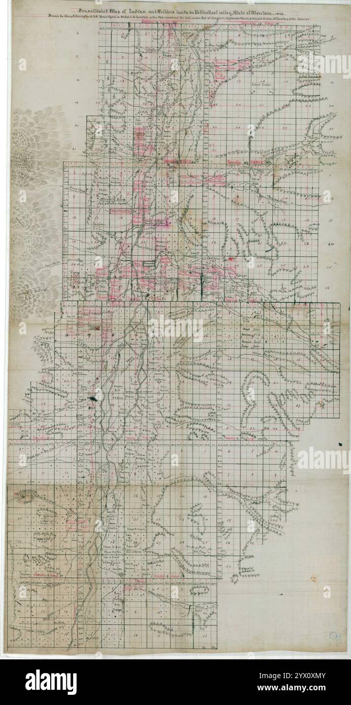 Consolidated Map of Indian and Settler's Lands in Bitter Root valley ...