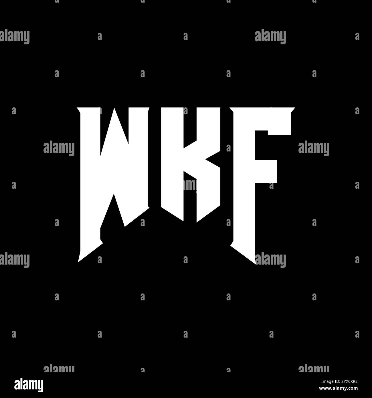 WKF letter logo design for technology company. WKF logo design black ...