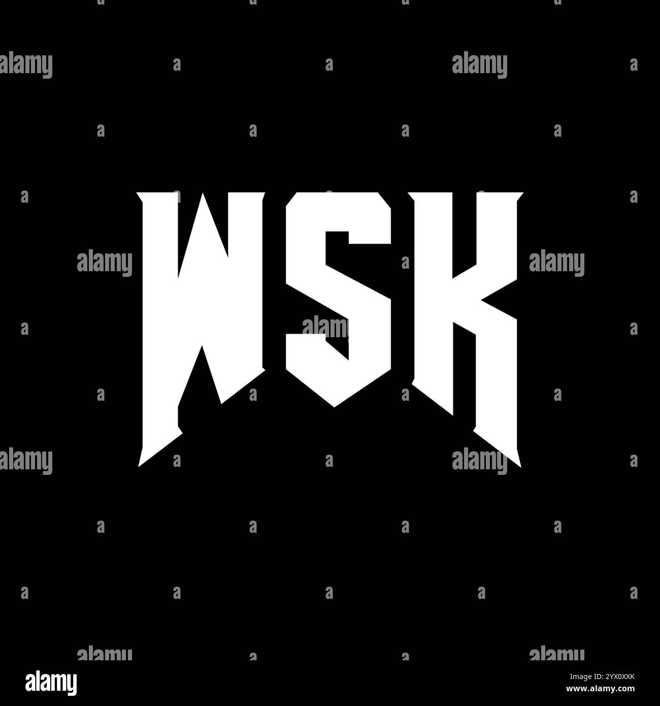 WSK letter logo design for technology company. WSK logo design black ...