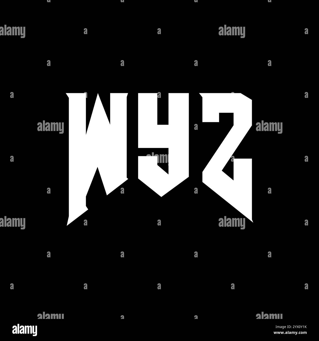 WYZ letter logo design for technology company. WYZ logo design black and white color combination ...