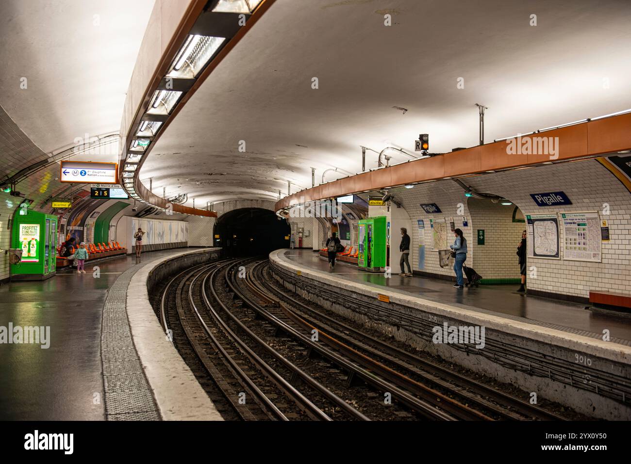 Inside the French Metro at the Pigalle station in Paris, France Stock ...