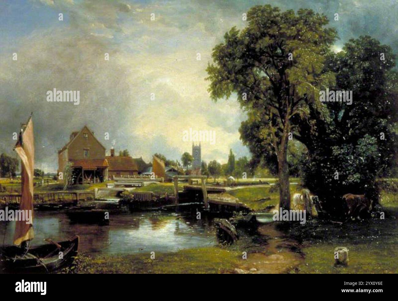 Constable - Dedham Lock and Mill, 1820, FA.34 Stock Photo - Alamy
