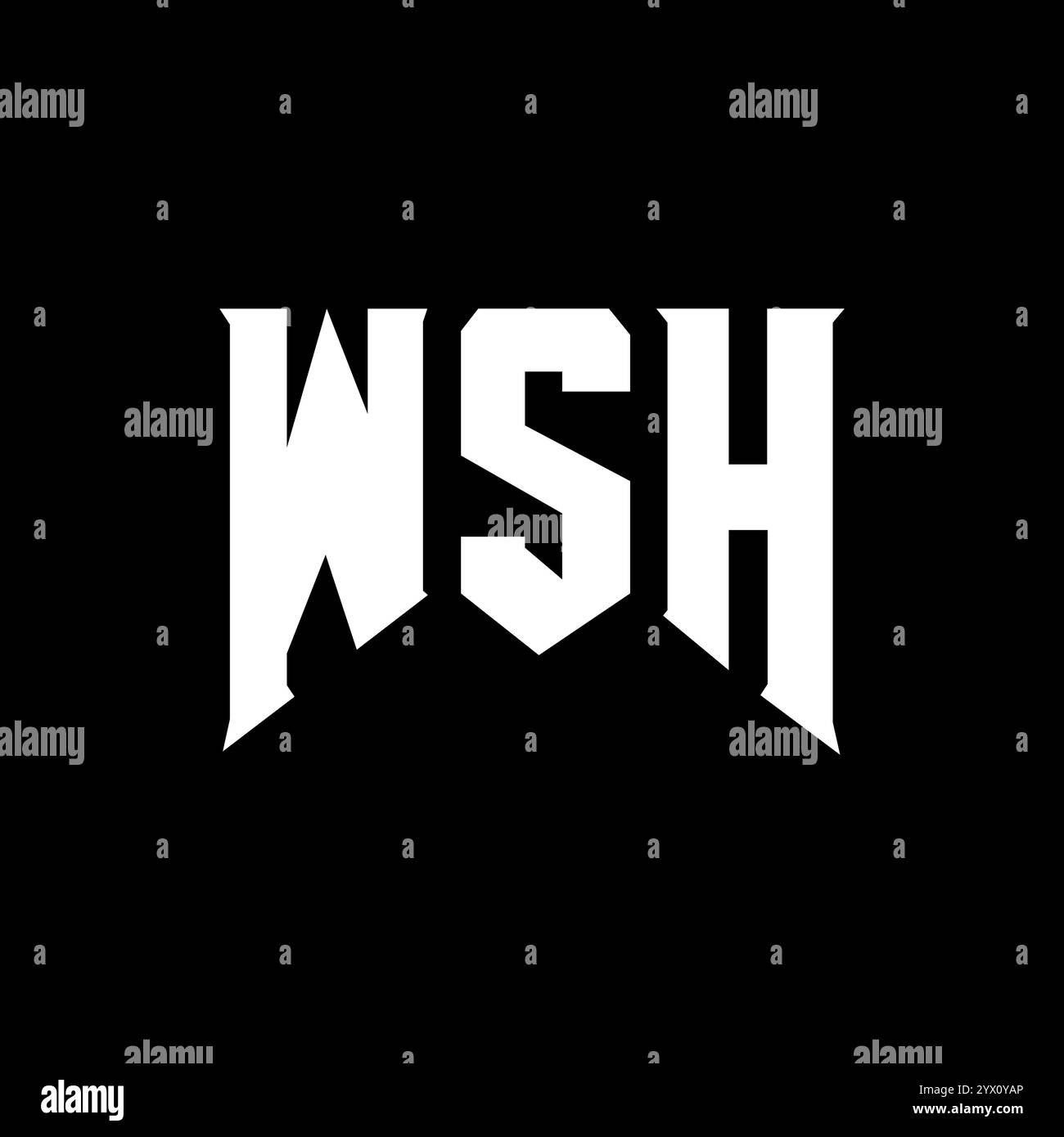 WSH letter logo design for technology company. WSH logo design black ...