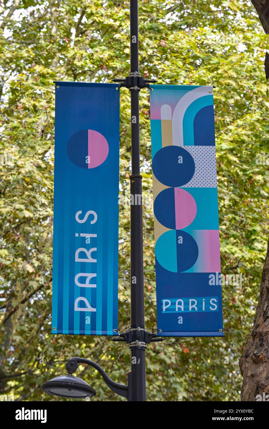 Vertical advertising banner in the heart of Paris, France Stock Photo ...