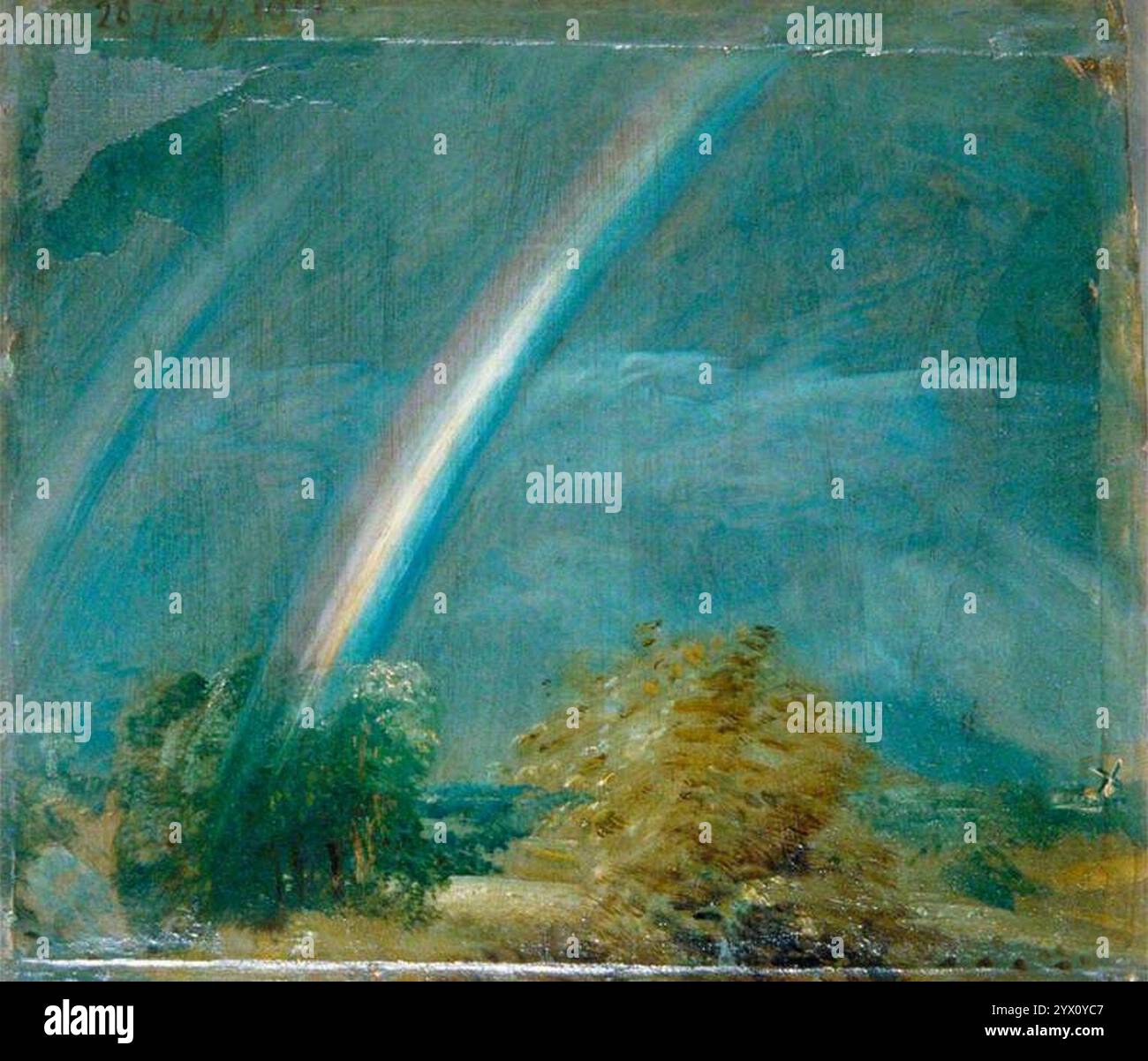 Constable - Landscape with a Double Rainbow, 1812, 328-1888 Stock Photo ...