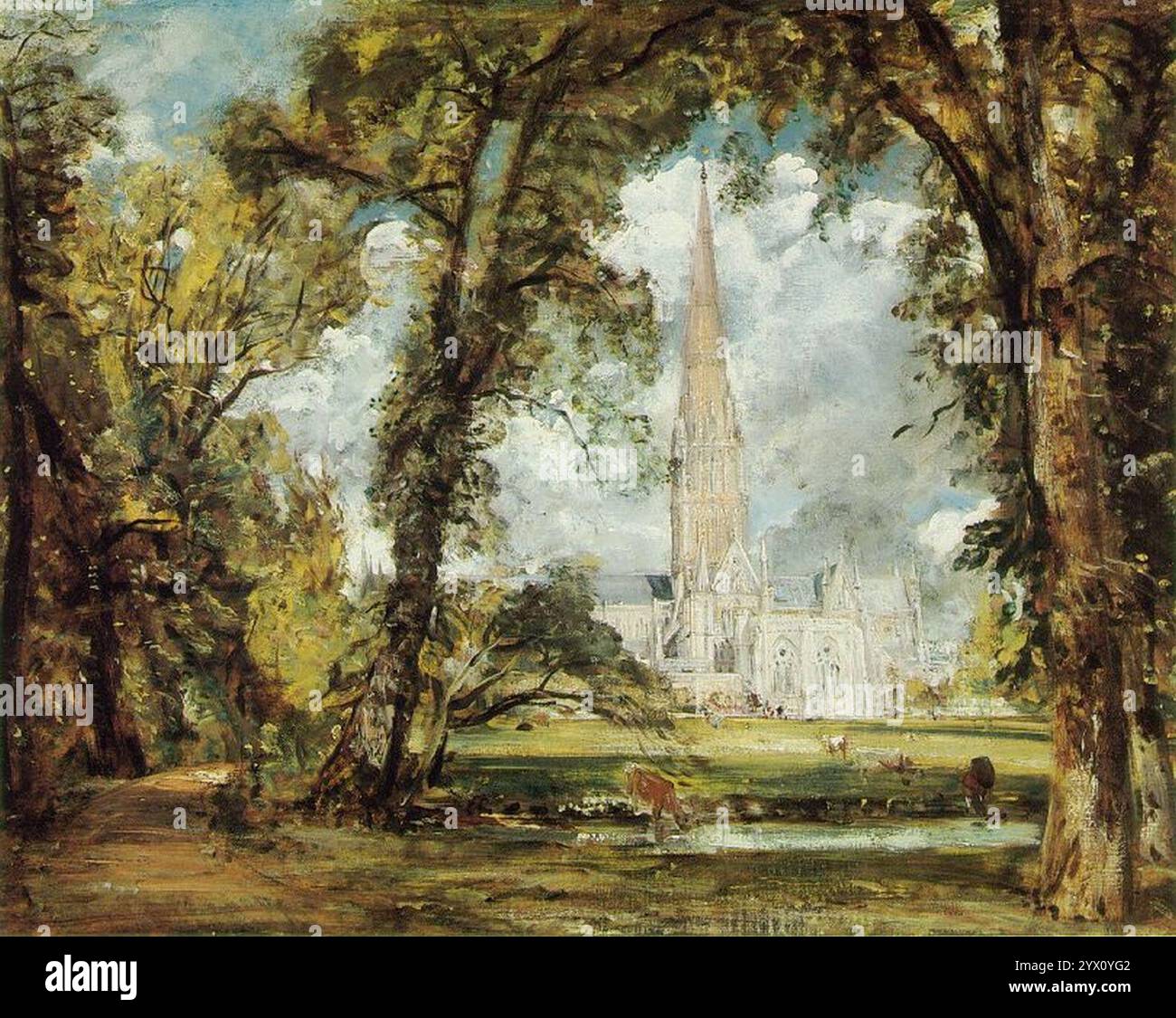 Constable - Salisbury Cathedral from the Bishop's Grounds, 1820 Stock ...