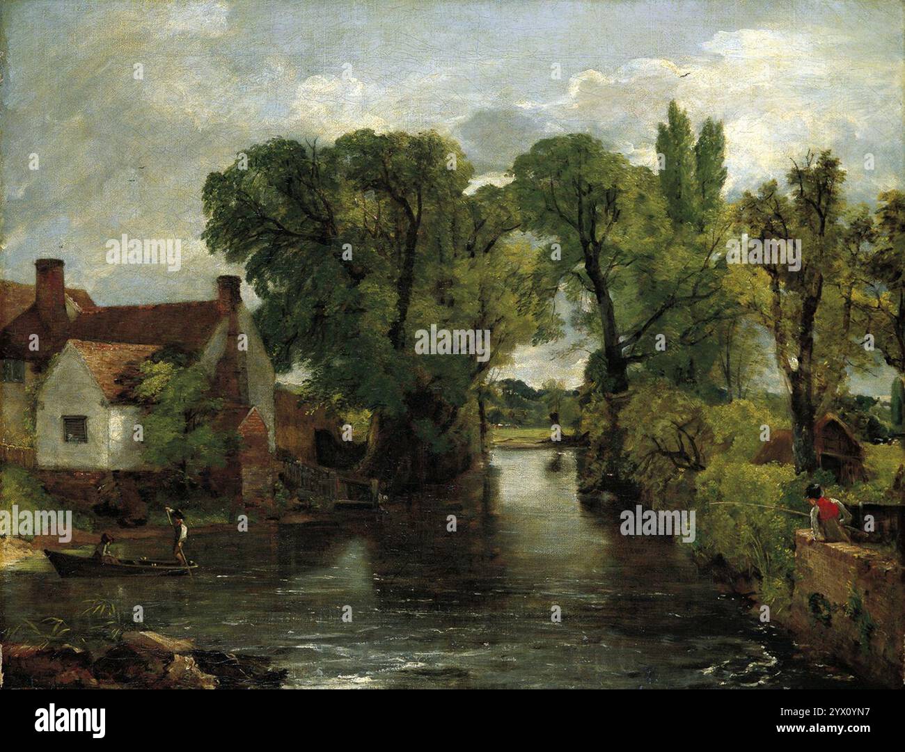 Constable - The Mill Stream, Willy Lott's House, 1814–1815 Stock Photo ...