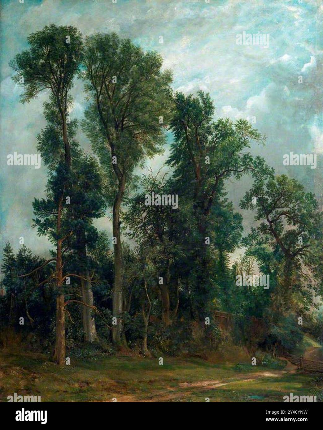 Constable - Trees at Hampstead The Path to Church, 1821, 1630-1888 ...