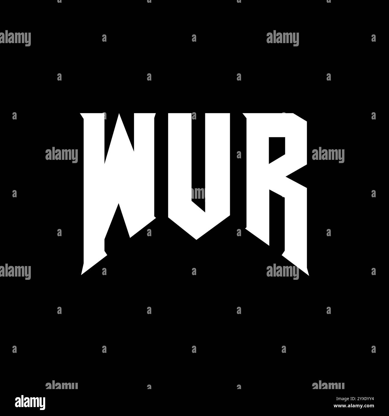 WUR letter logo design for technology company. WUR logo design black ...