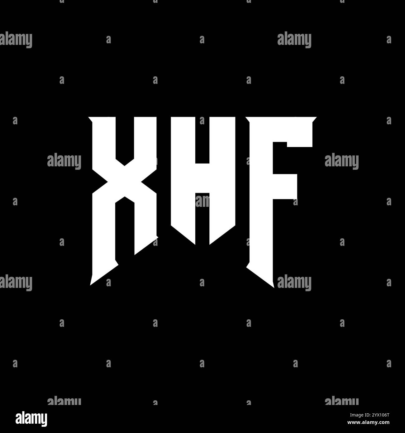 XHF letter logo design for technology company. XHF logo design black ...