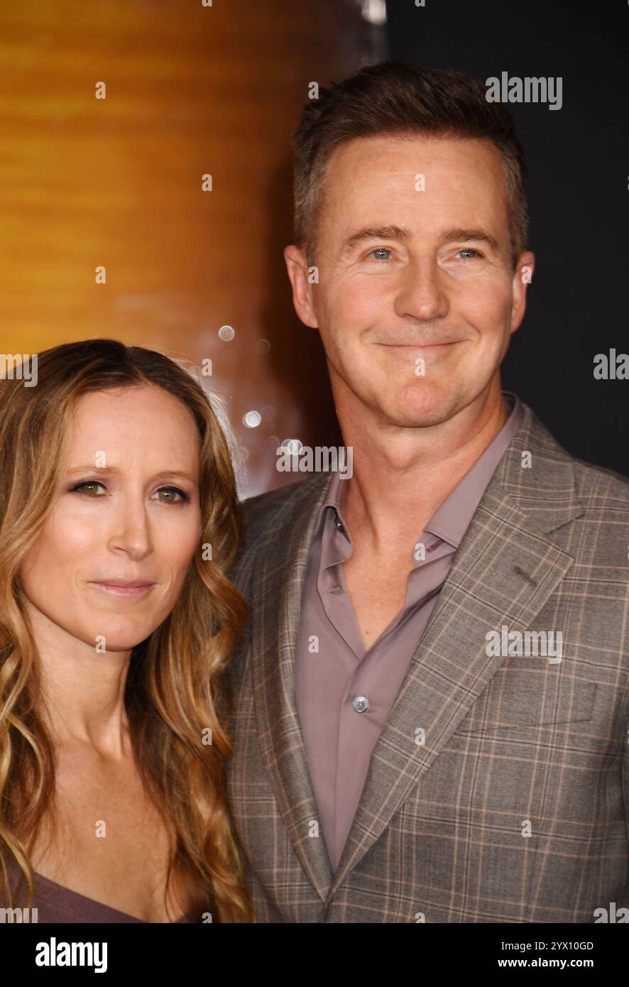 HOLLYWOOD, CALIFORNIA - DECEMBER 10: Ed Norton (R) and Shauna Robertson ...