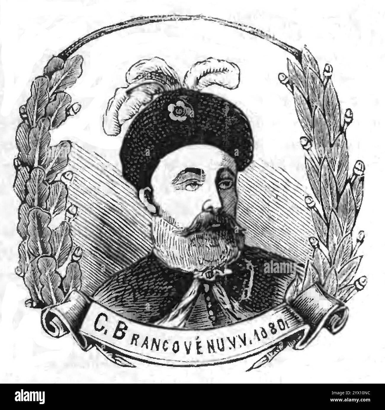Constantin Brancoveanu - litografie publicata de Dimitrie Papazoglu ...