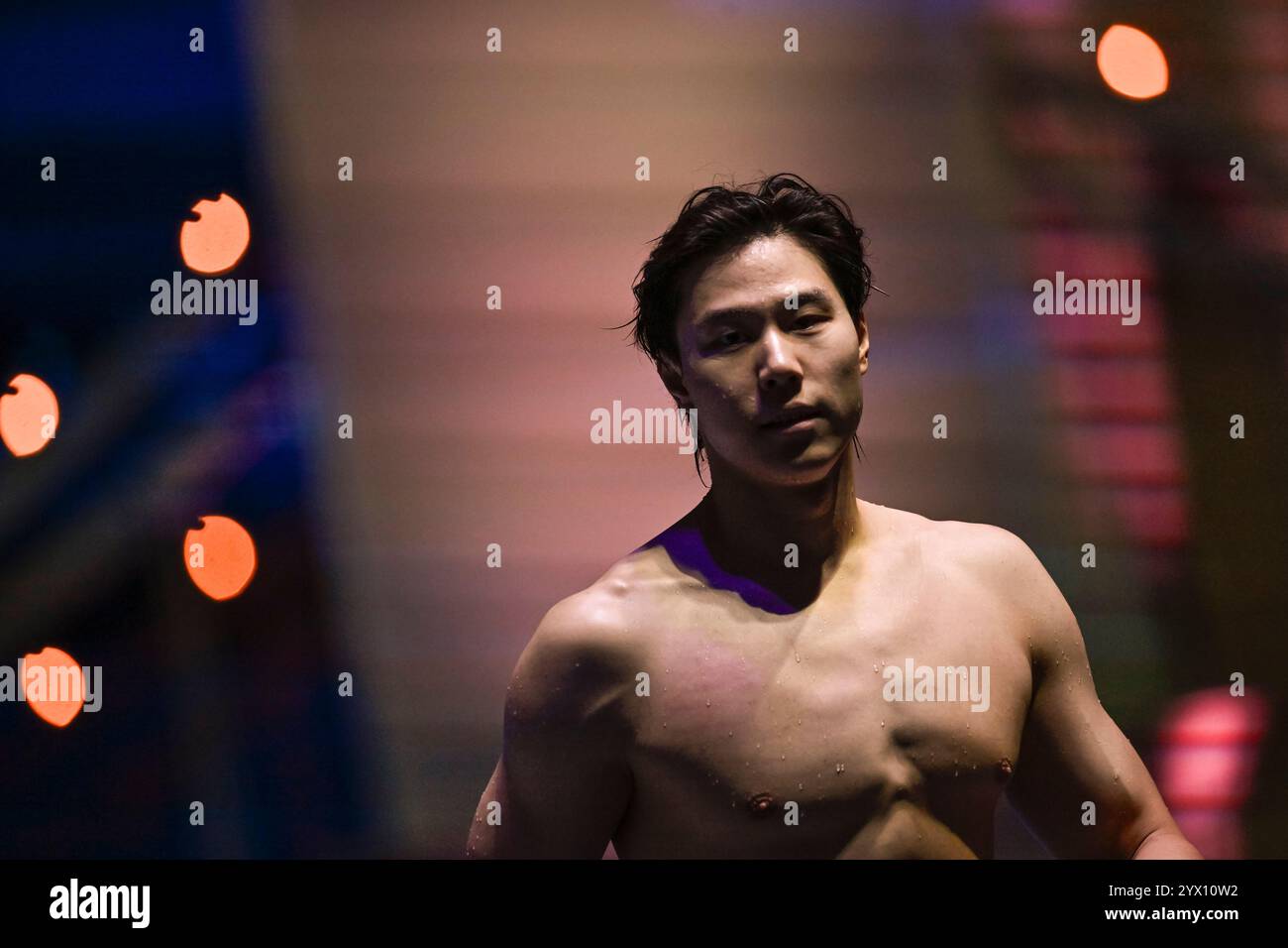 Qianting Tang of China reacts after winning the gold medal in the 100m ...