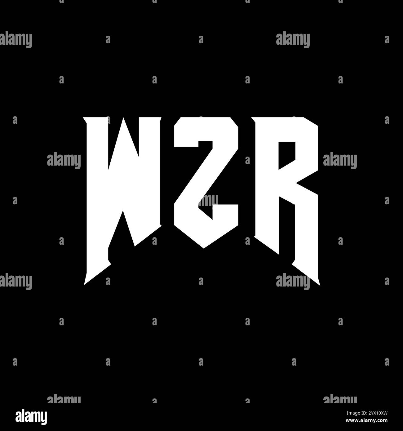 WZR letter logo design for technology company. WZR logo design black ...