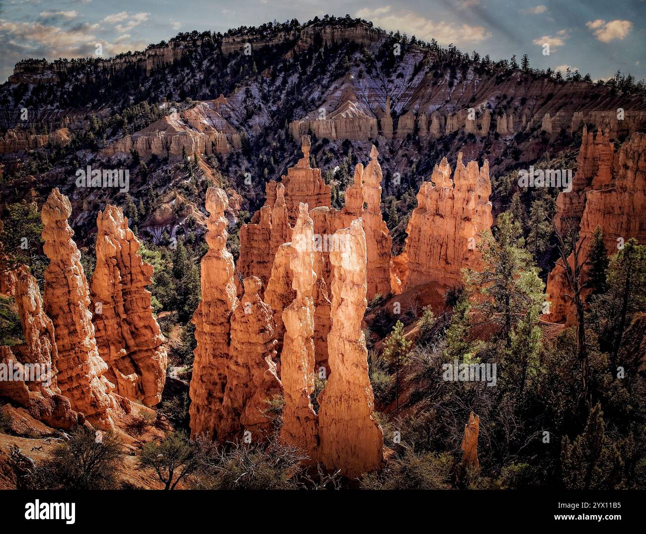 The rock formations and Hoodoos of Bryce Canyon National Park, Utah, as ...