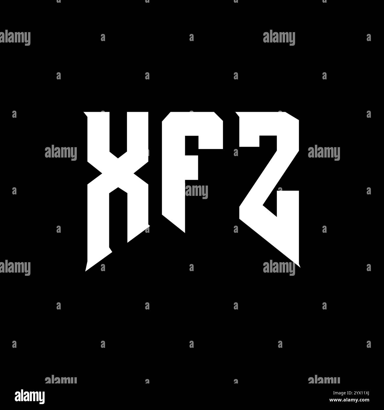 XFZ letter logo design for technology company. XFZ logo design black ...