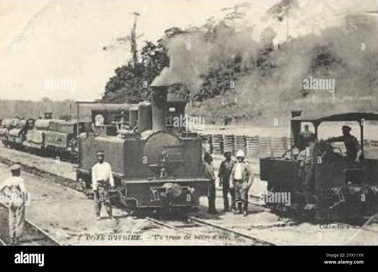 Construction du chemin de fer de la Cote d'Ivoire d'Abidjan a Bouake ...