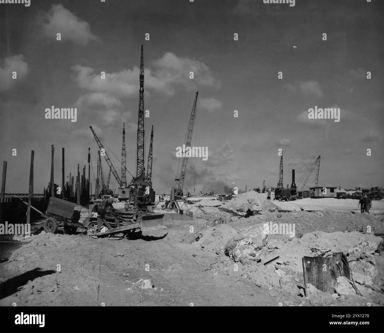 Construction work on Tinian Harbor Stock Photo - Alamy
