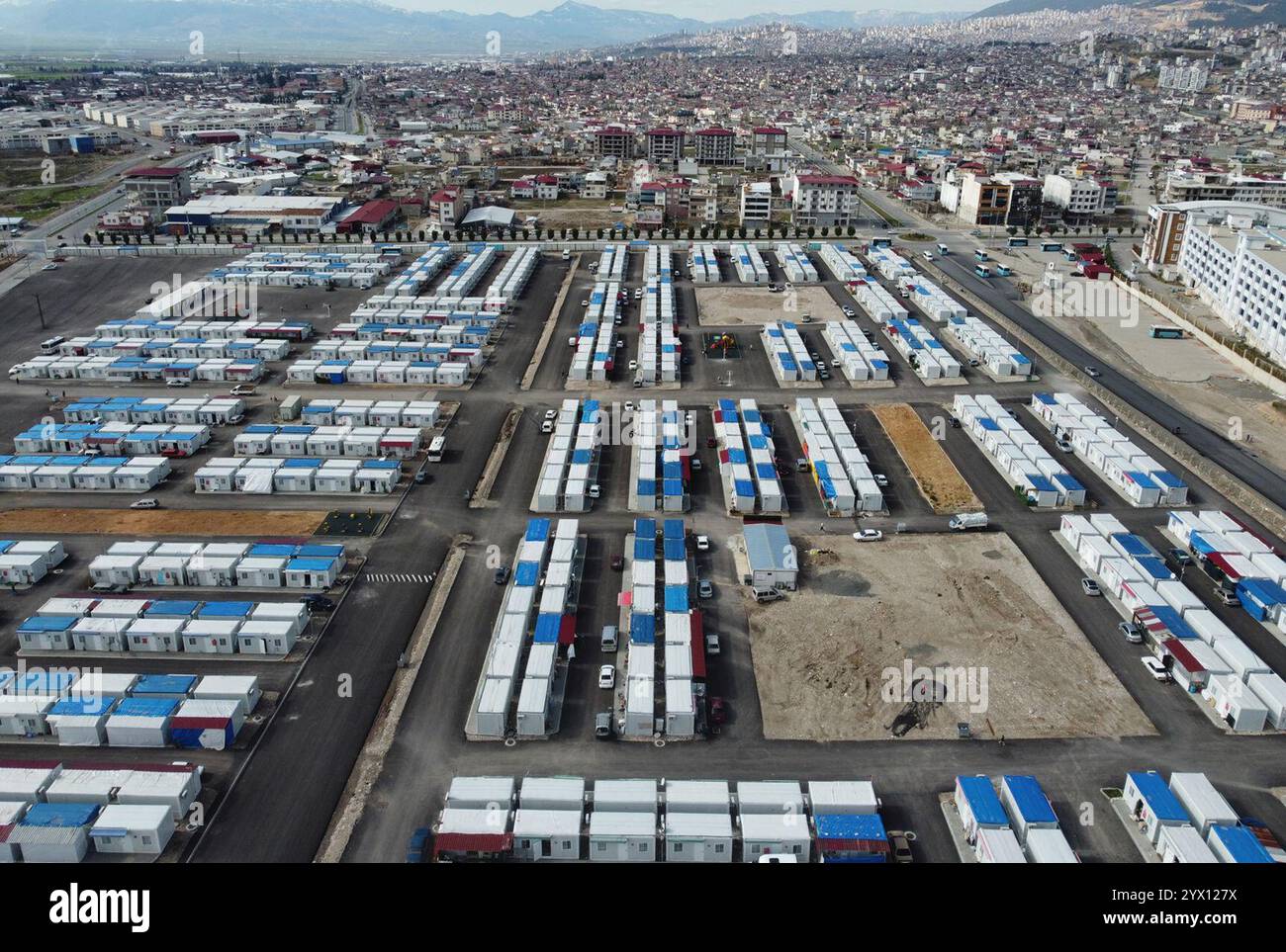 Container city after the 2023 devastating earthquakes in Türkiye Stock ...