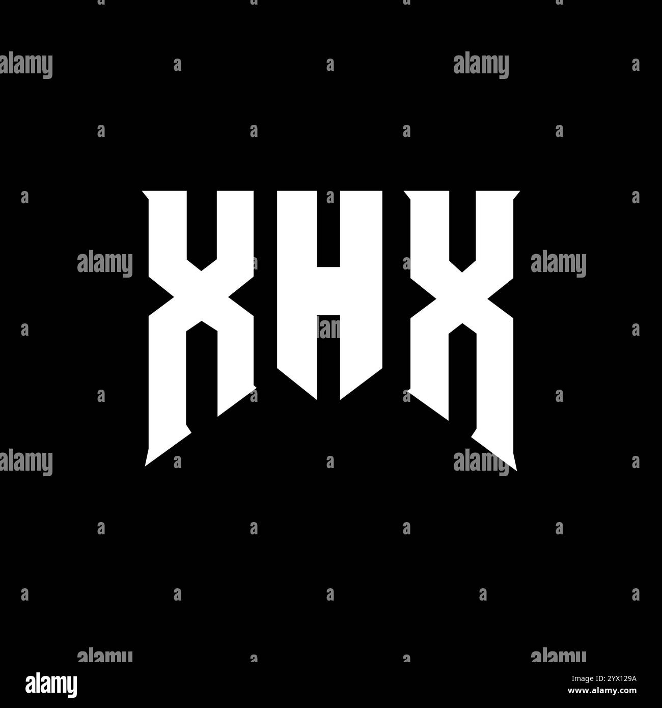 XHX letter logo design for technology company. XHX logo design black ...