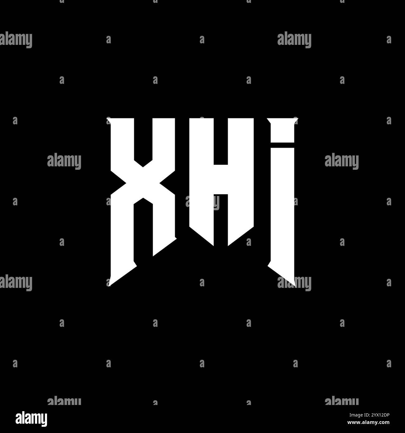 XHI letter logo design for technology company. XHI logo design black ...
