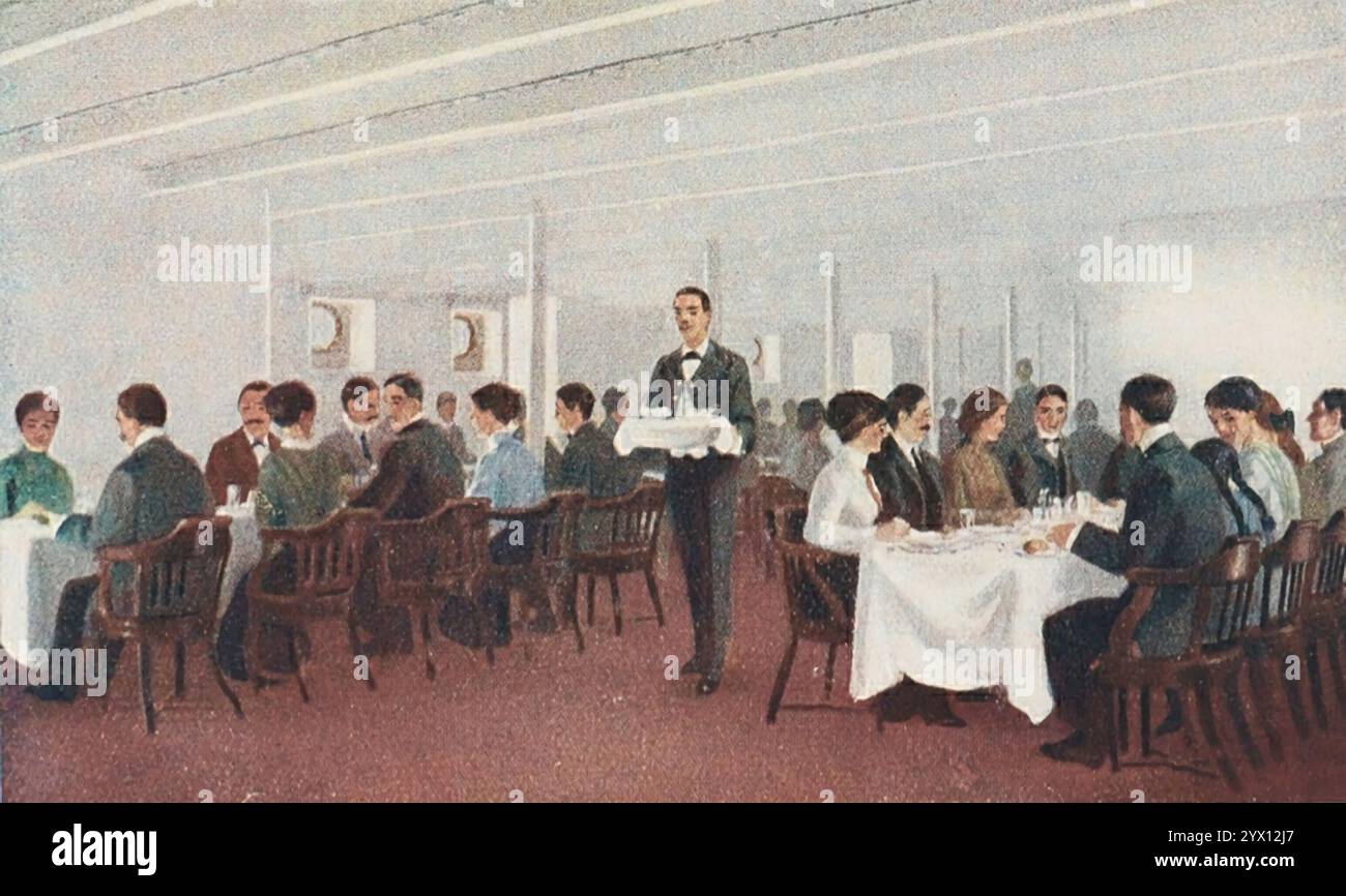 Contemporary Drawing of Olympic & Titanic 3rd Class Dining Room Stock ...