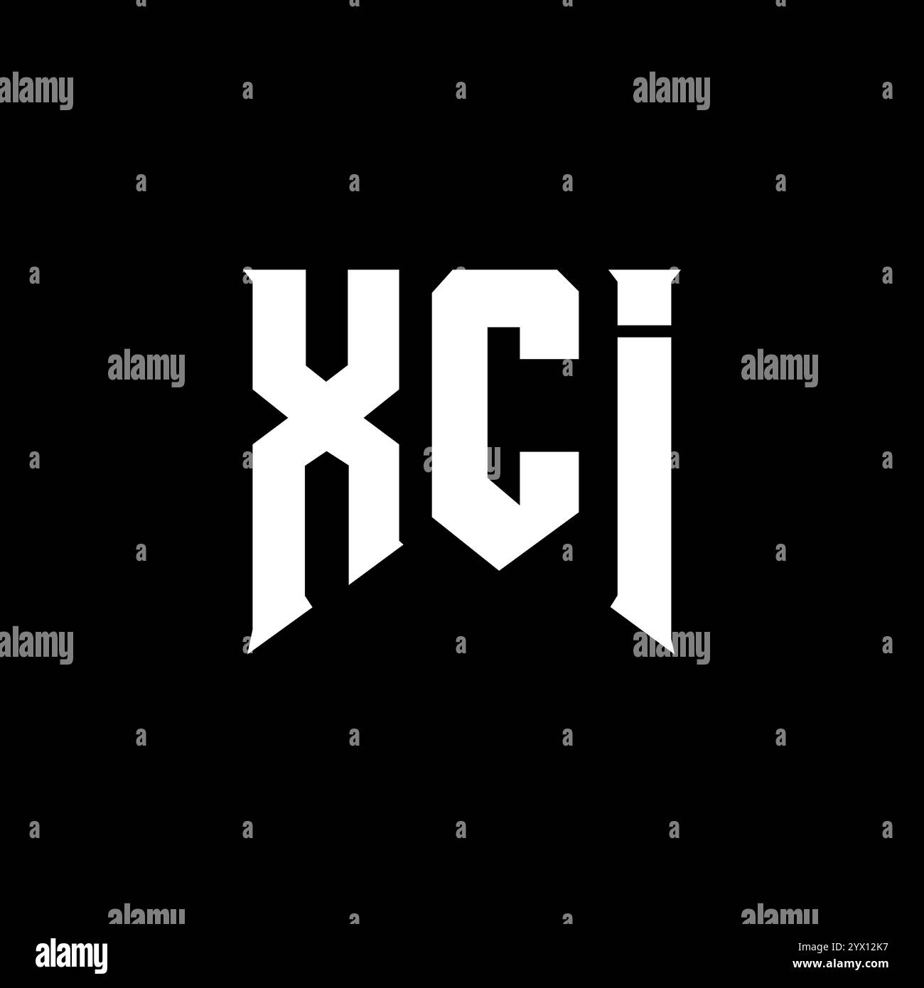 XCI letter logo design for technology company. XCI logo design black and white color combination ...