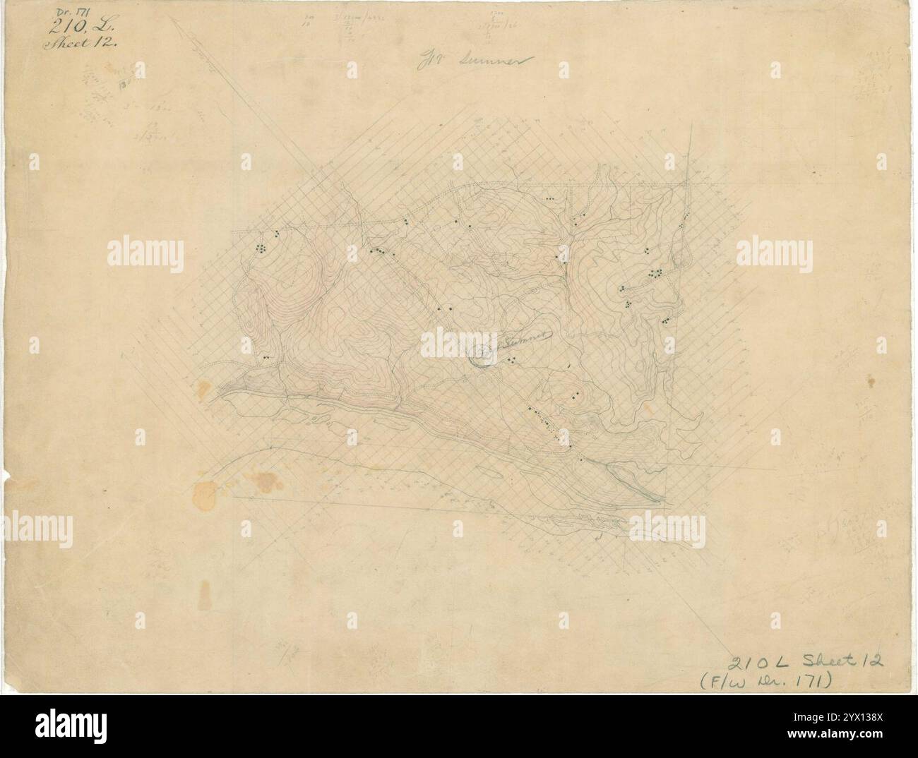 Contour map of the site and vicinity of Fort Sumner Stock Photo - Alamy