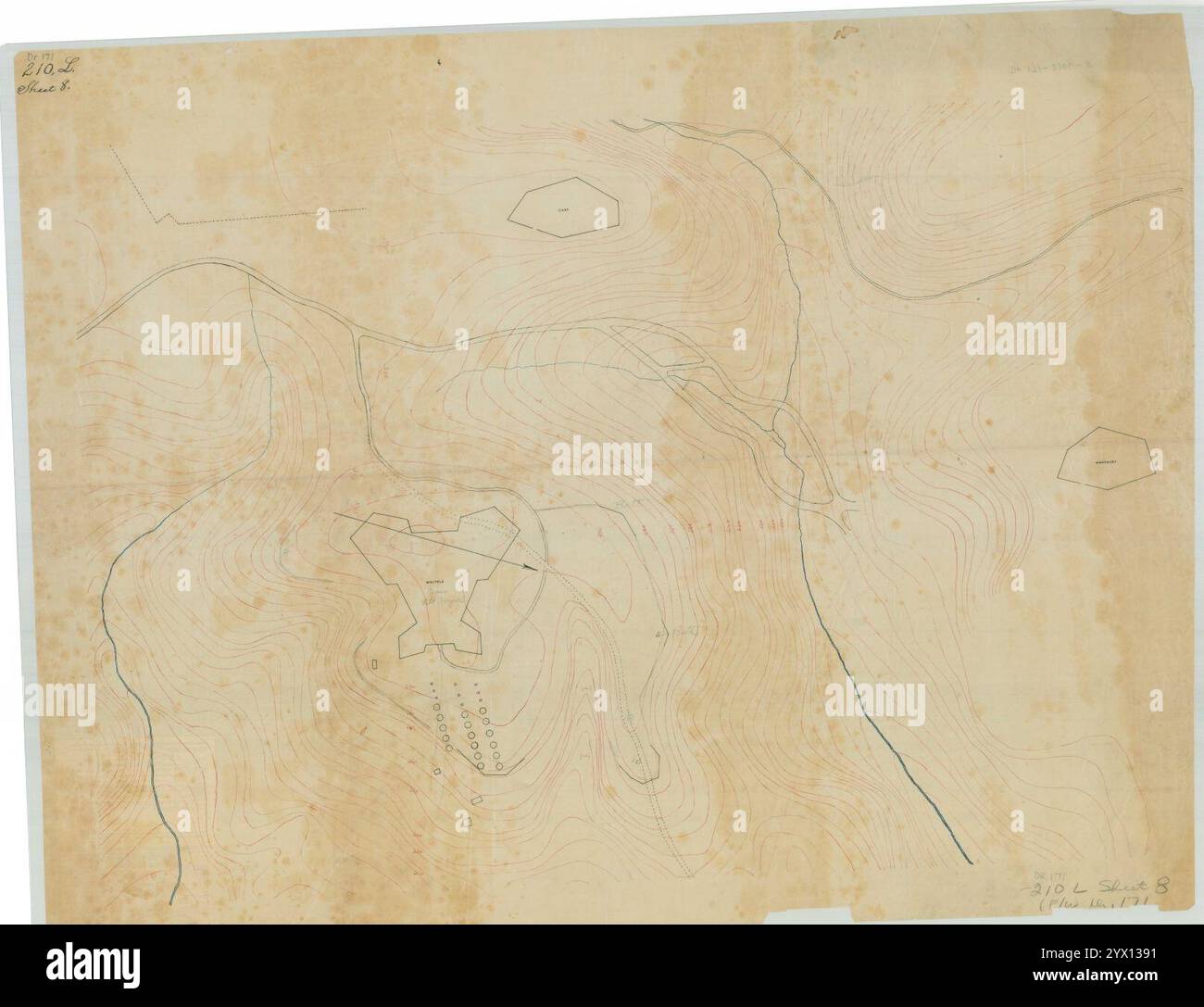 Contour map of the sites of Fort Whipple (now Fort Meyer) Fort Cass ...