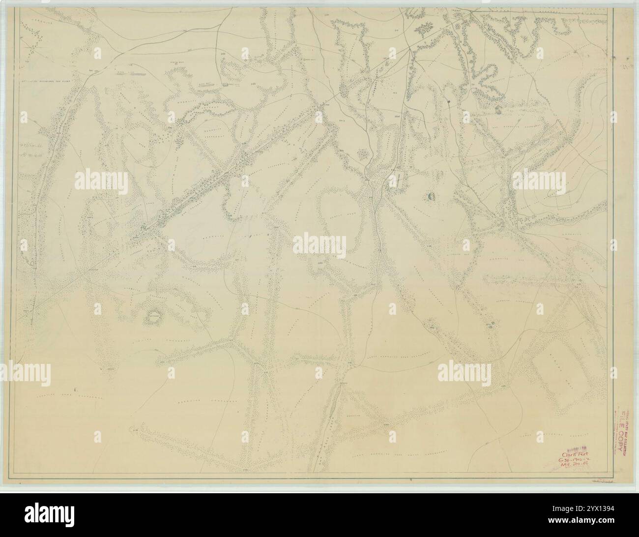 Contour Map for Sewer System with Broad Irrigation at Fort Clark Texas ...