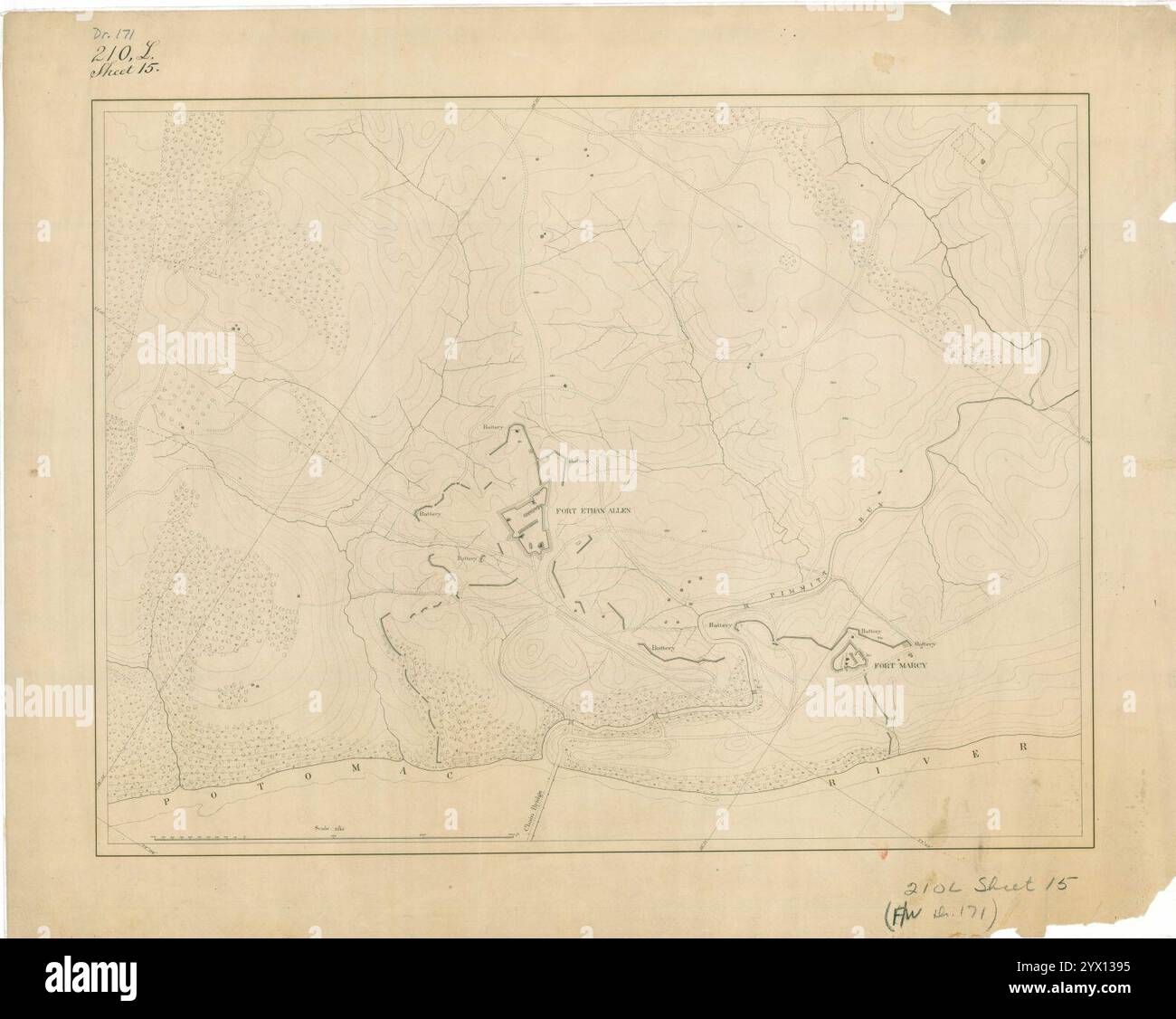 Contour map of the sites and vicinity of Fort Ethan Allen, Fort Marcy ...