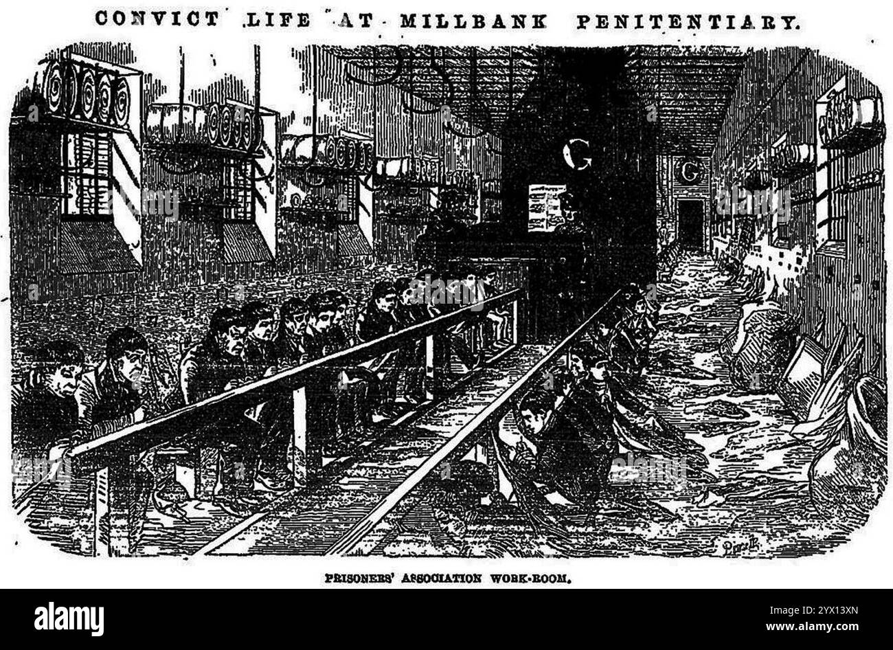 Convict life at Millbank Penitentiary, 1865. Prisoner's association ...