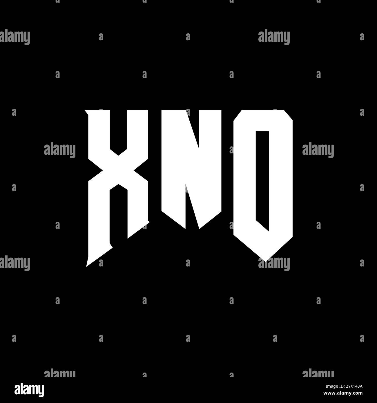 XNO letter logo design for technology company. XNO logo design black and white color combination ...