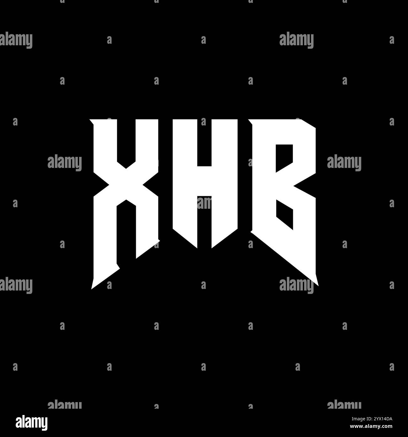 XHB letter logo design for technology company. XHB logo design black and white color combination ...