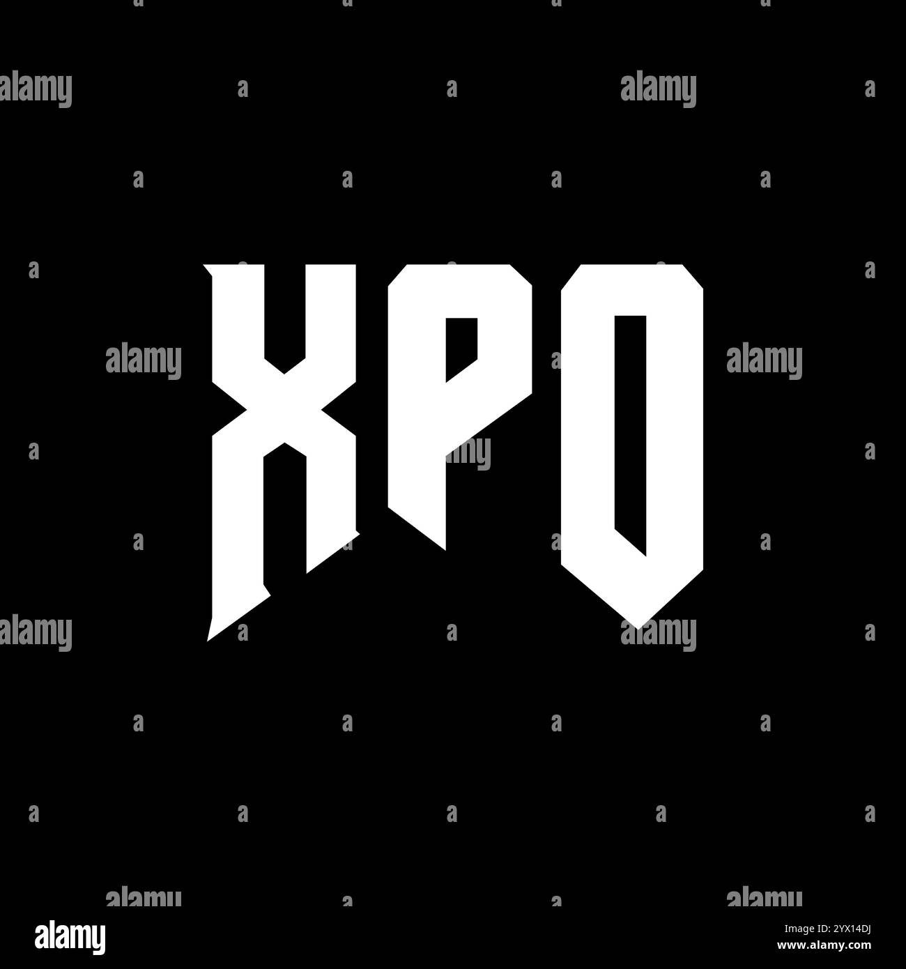 XPO letter logo design for technology company. XPO logo design black and white color combination ...