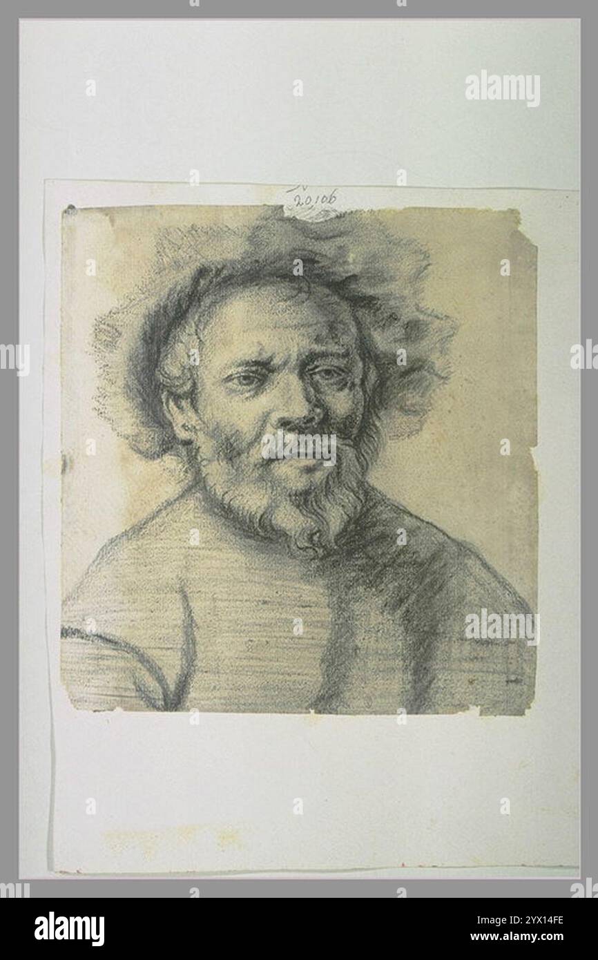 Copie d'après FABRITIUS Carel - Un buste d'homme barbu, vu de face ...