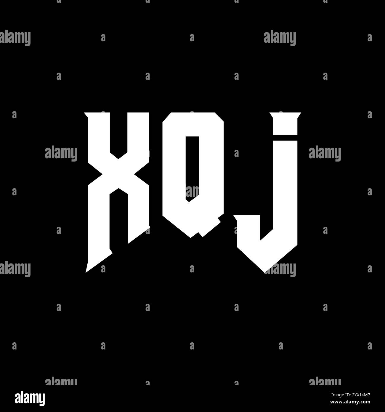 XQJ letter logo design for technology company. XQJ logo design black and white color combination ...