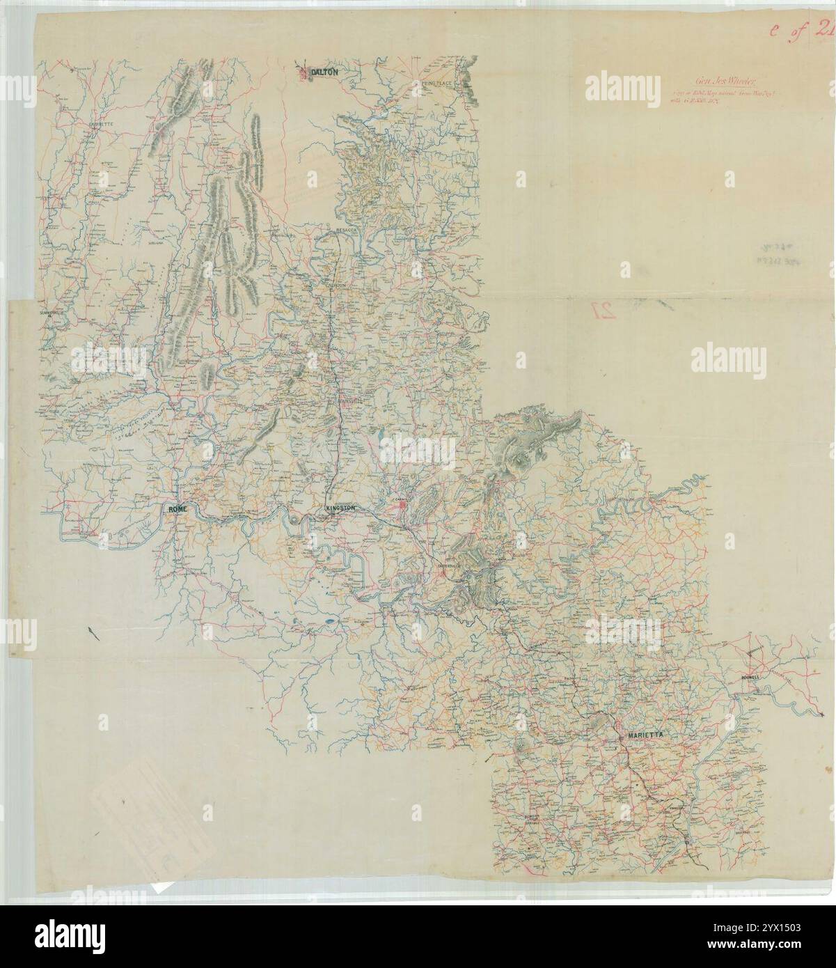 Copy of a Rebel Map received from War Department showing Georgia Stock ...