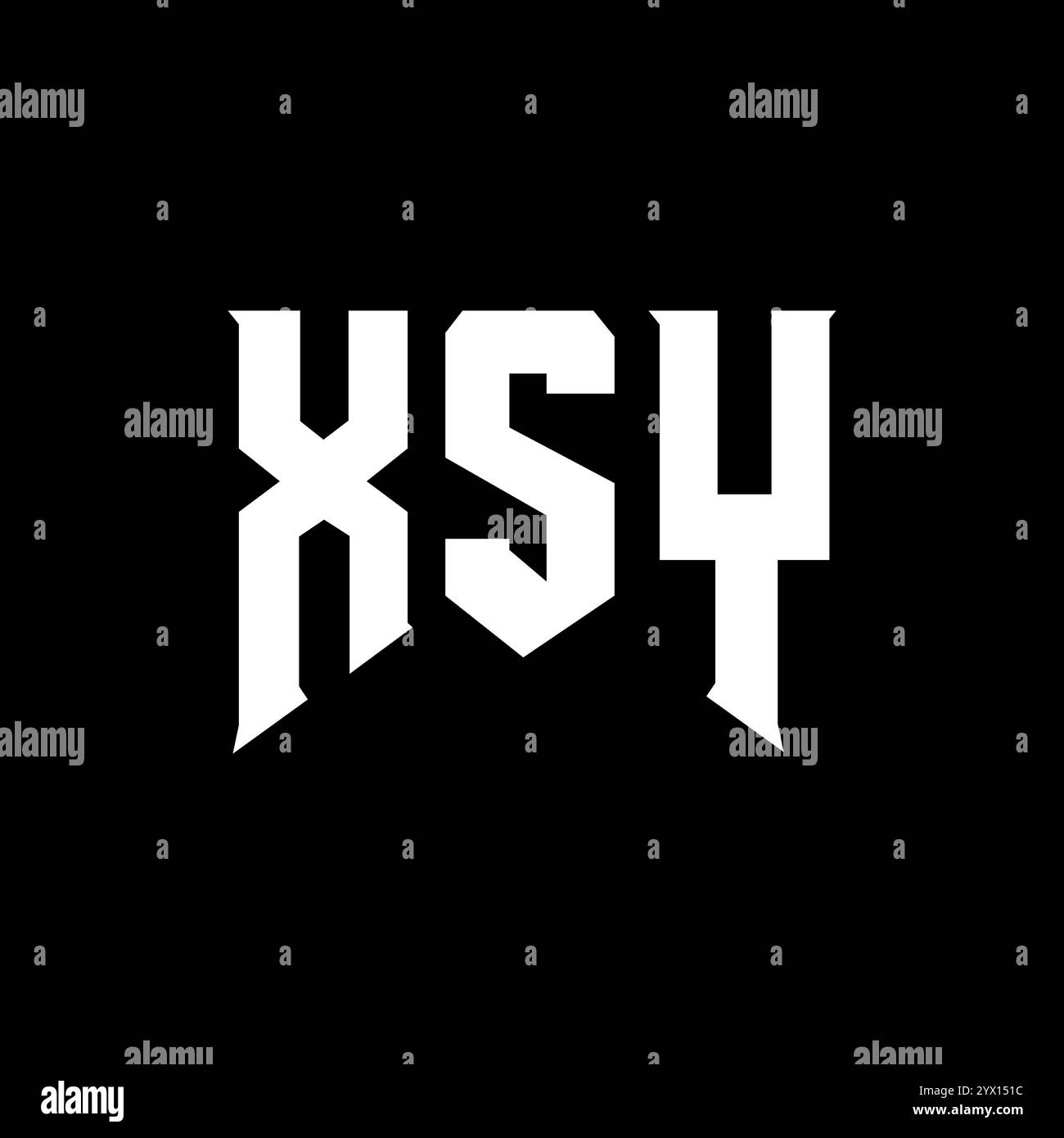 XSY letter logo design for technology company. XSY logo design black and white color combination ...