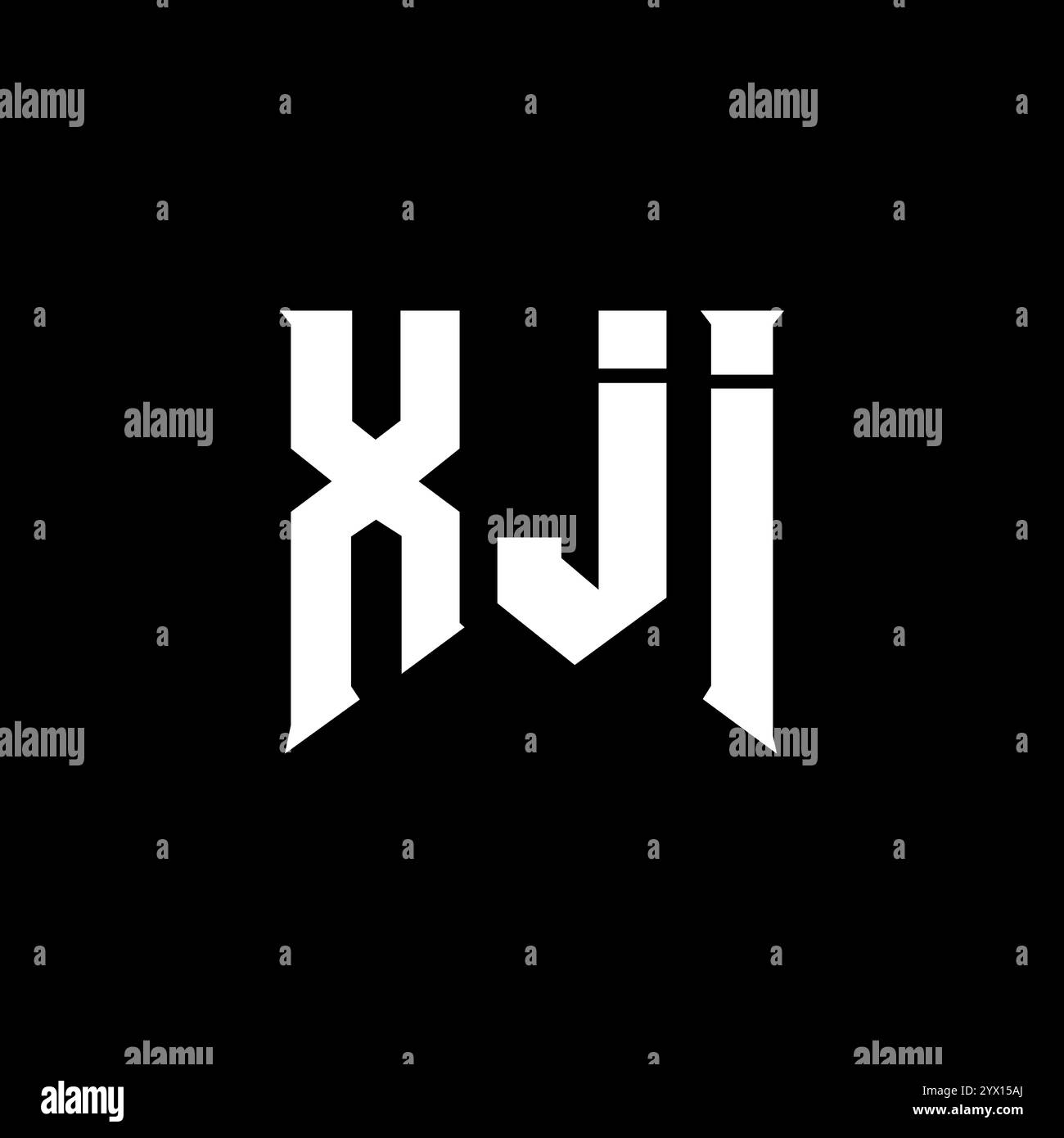 XJI letter logo design for technology company. XJI logo design black ...