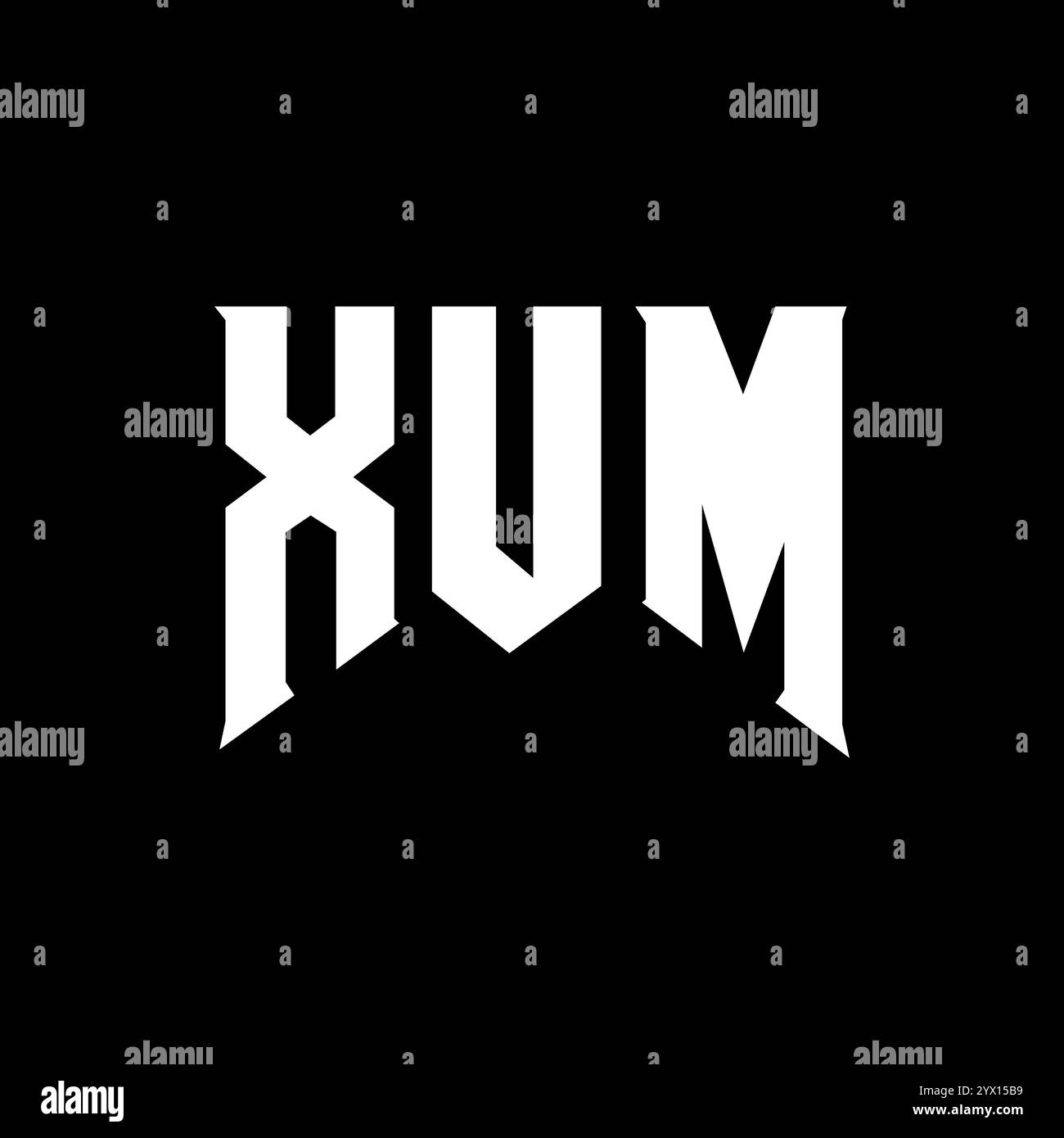 XUM letter logo design for technology company. XUM logo design black and white color combination ...