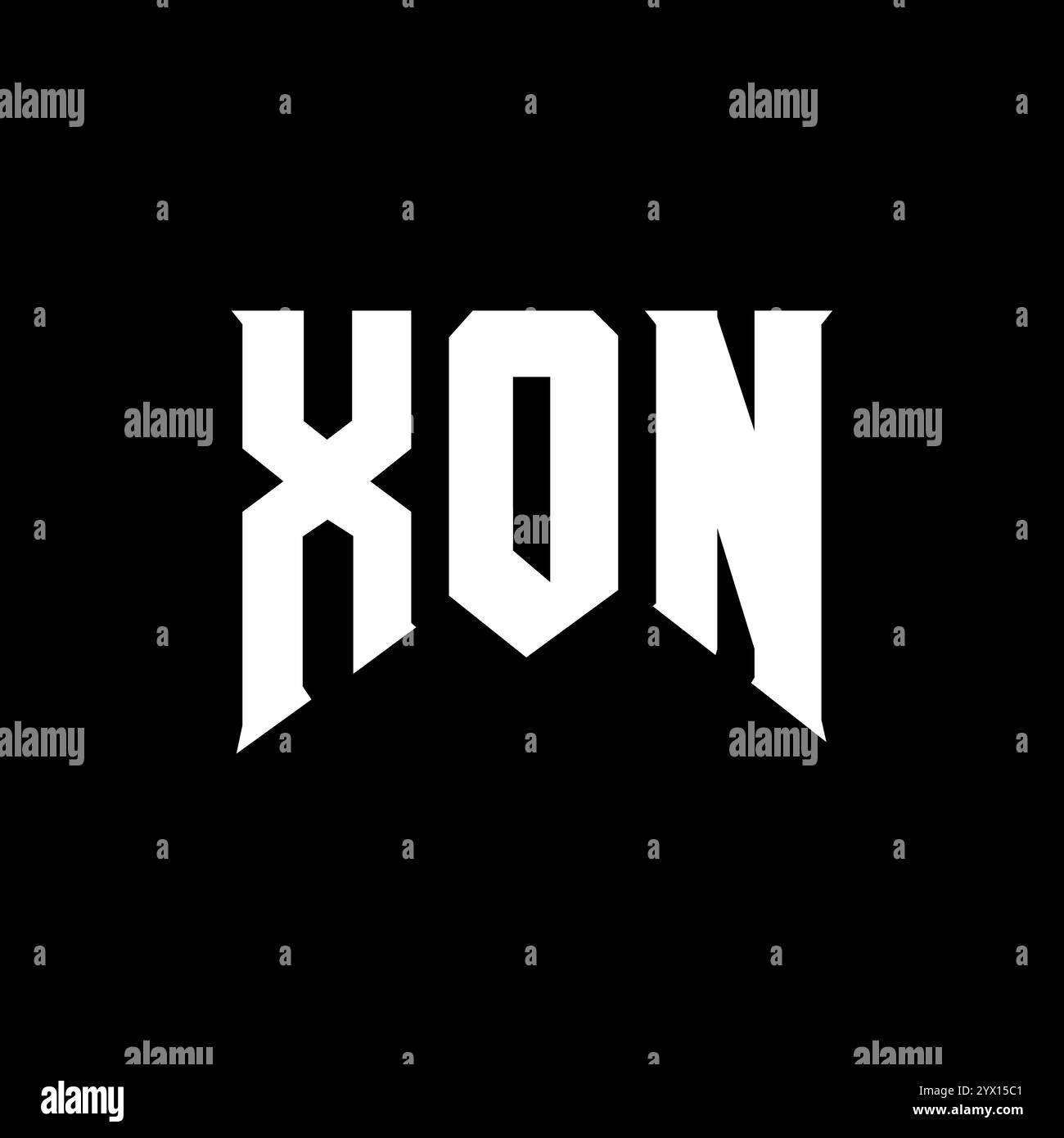XON letter logo design for technology company. XON logo design black and white color combination ...
