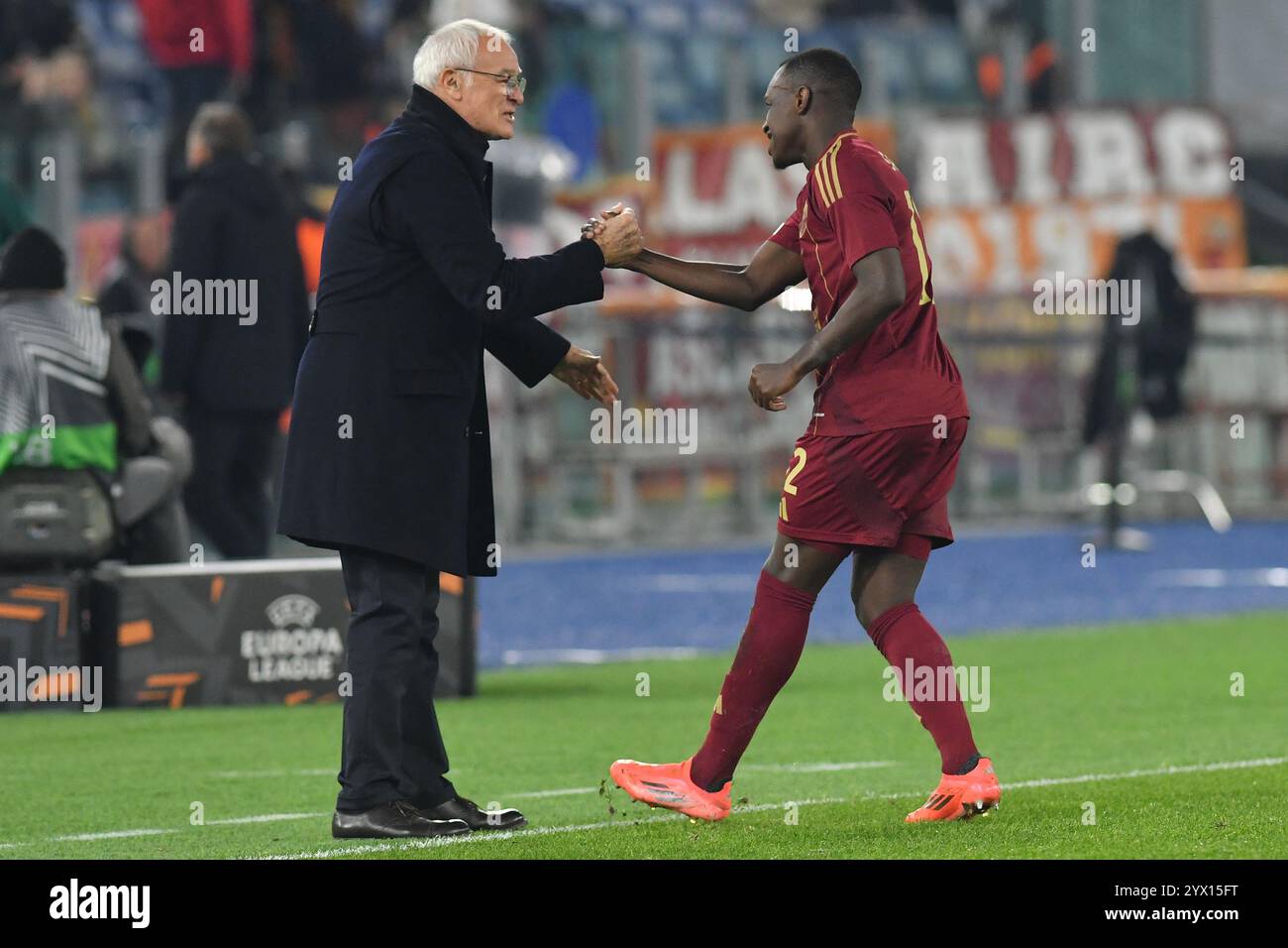 Rome, Lazio. 12th Dec, 2024. Saud Abdulhamid of AS Roma celebrates ...