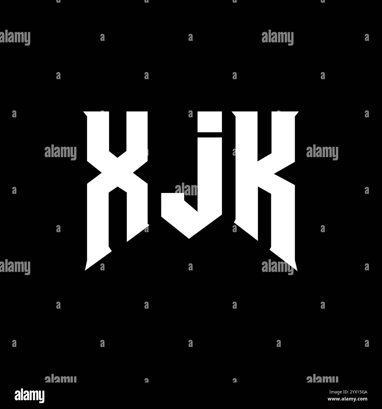 XJK letter logo design for technology company. XJK logo design black and white color combination ...
