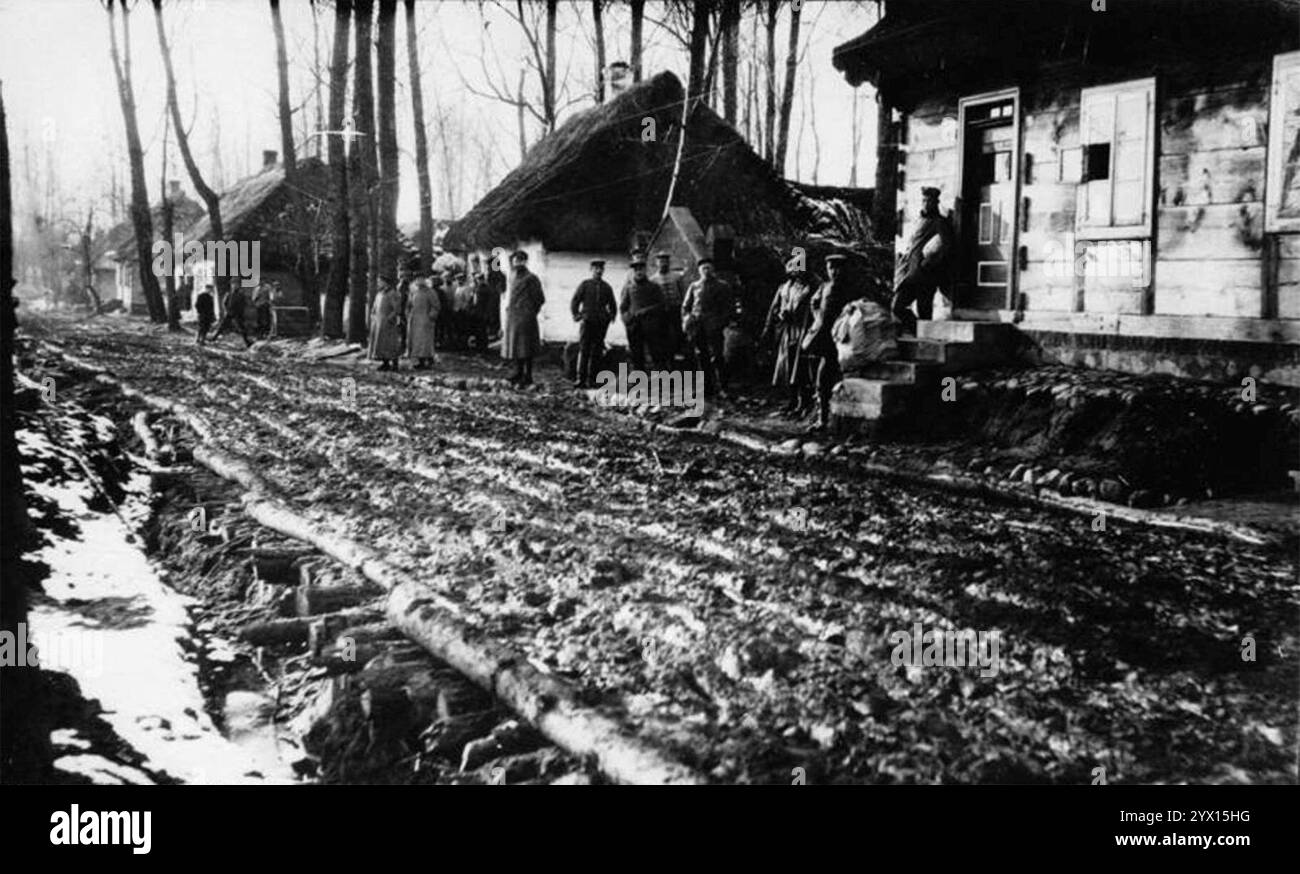 Corduroy road in Polissia 1918 Stock Photo - Alamy
