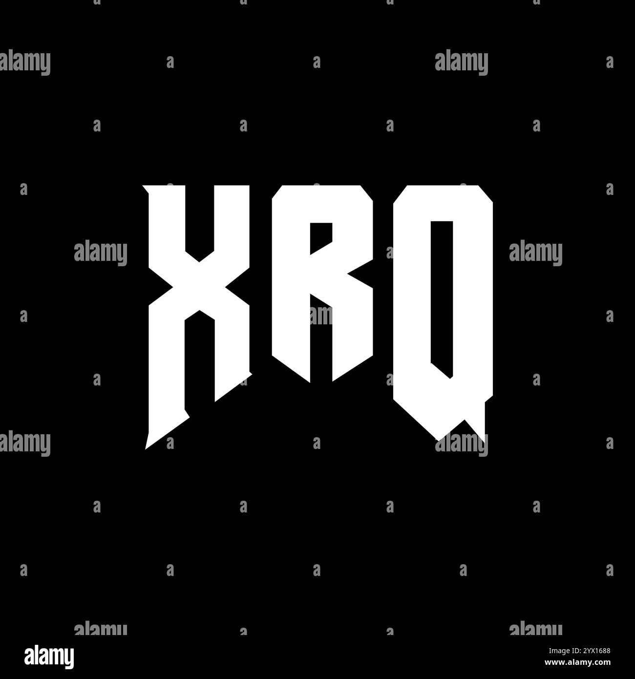 XRQ letter logo design for technology company. XRQ logo design black and white color combination ...