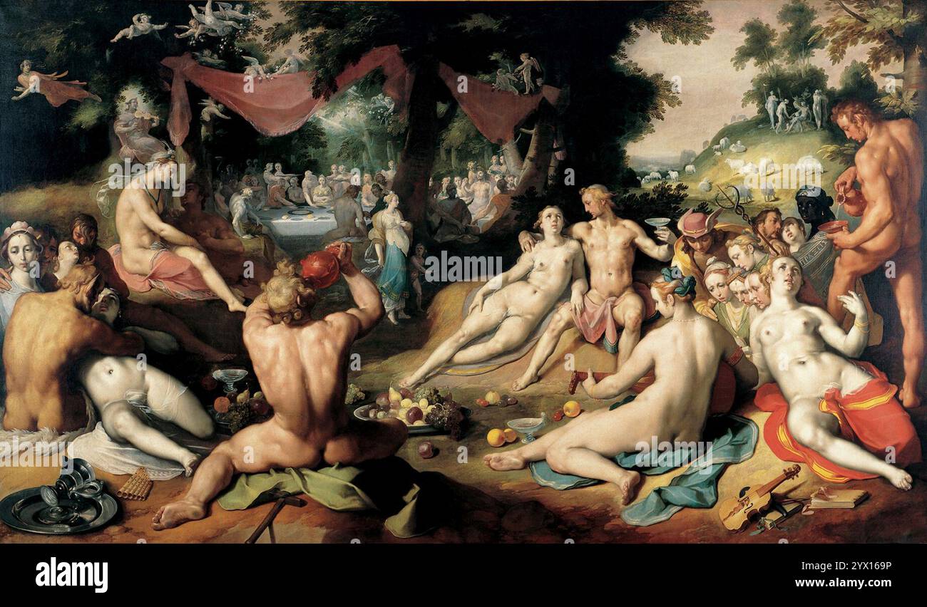 Cornelis Cornelisz van Haarlem - The Wedding of Peleus and Thetis - 23 - Mauritshuis Stock Photo ...