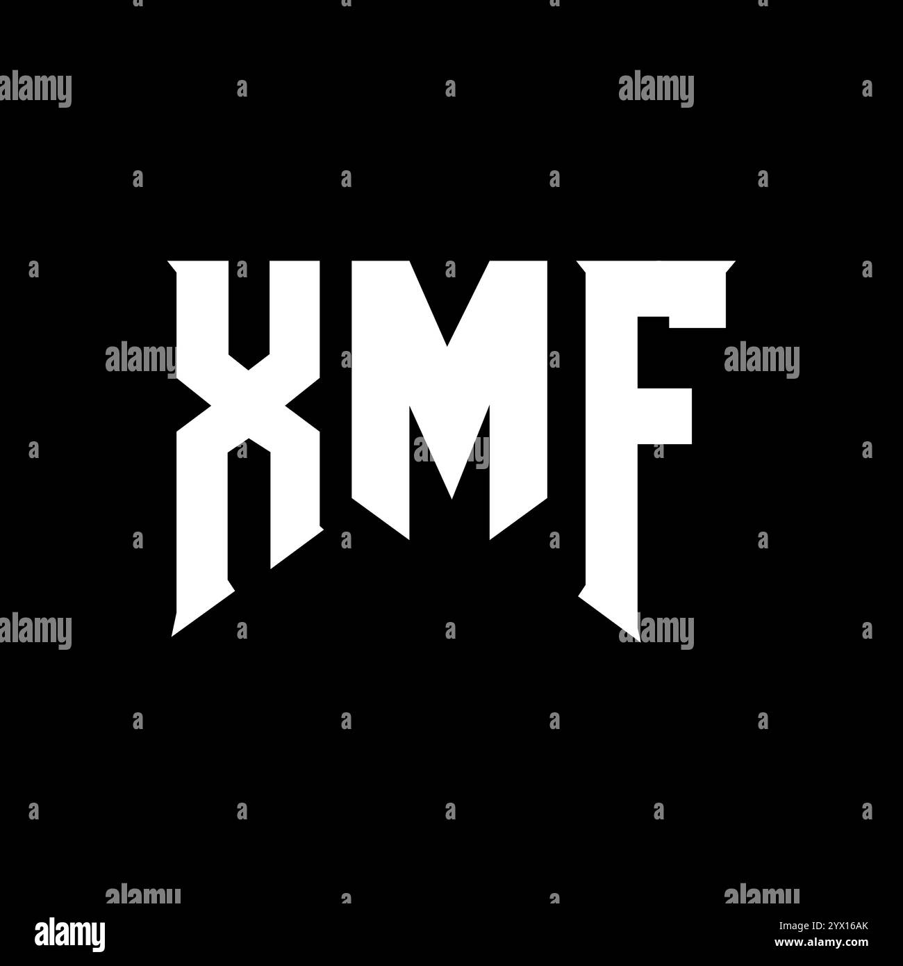 XMF letter logo design for technology company. XMF logo design black and white color combination ...
